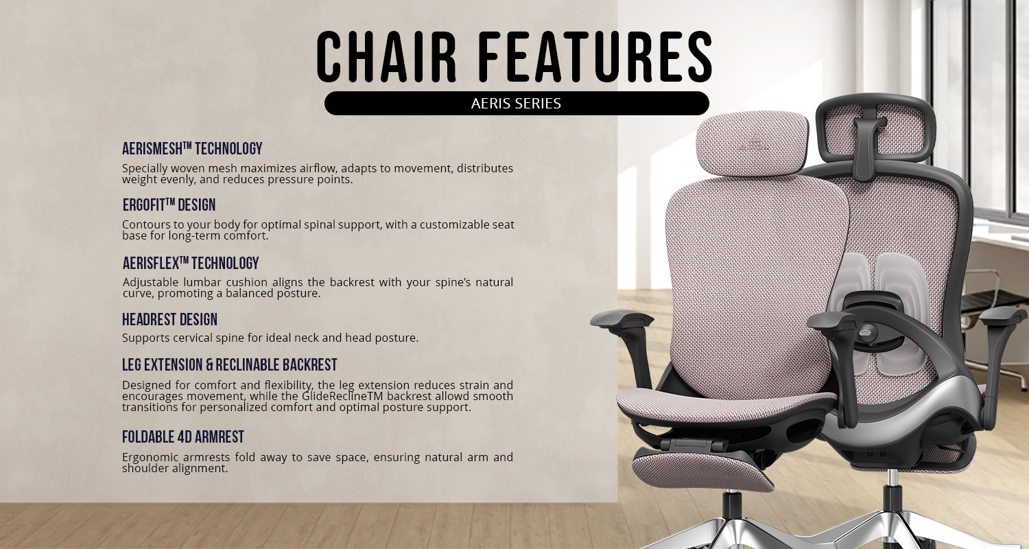 APOL Singapore | Aeris Mesh Ergonomic Chair - 8-Point Adjustment ...