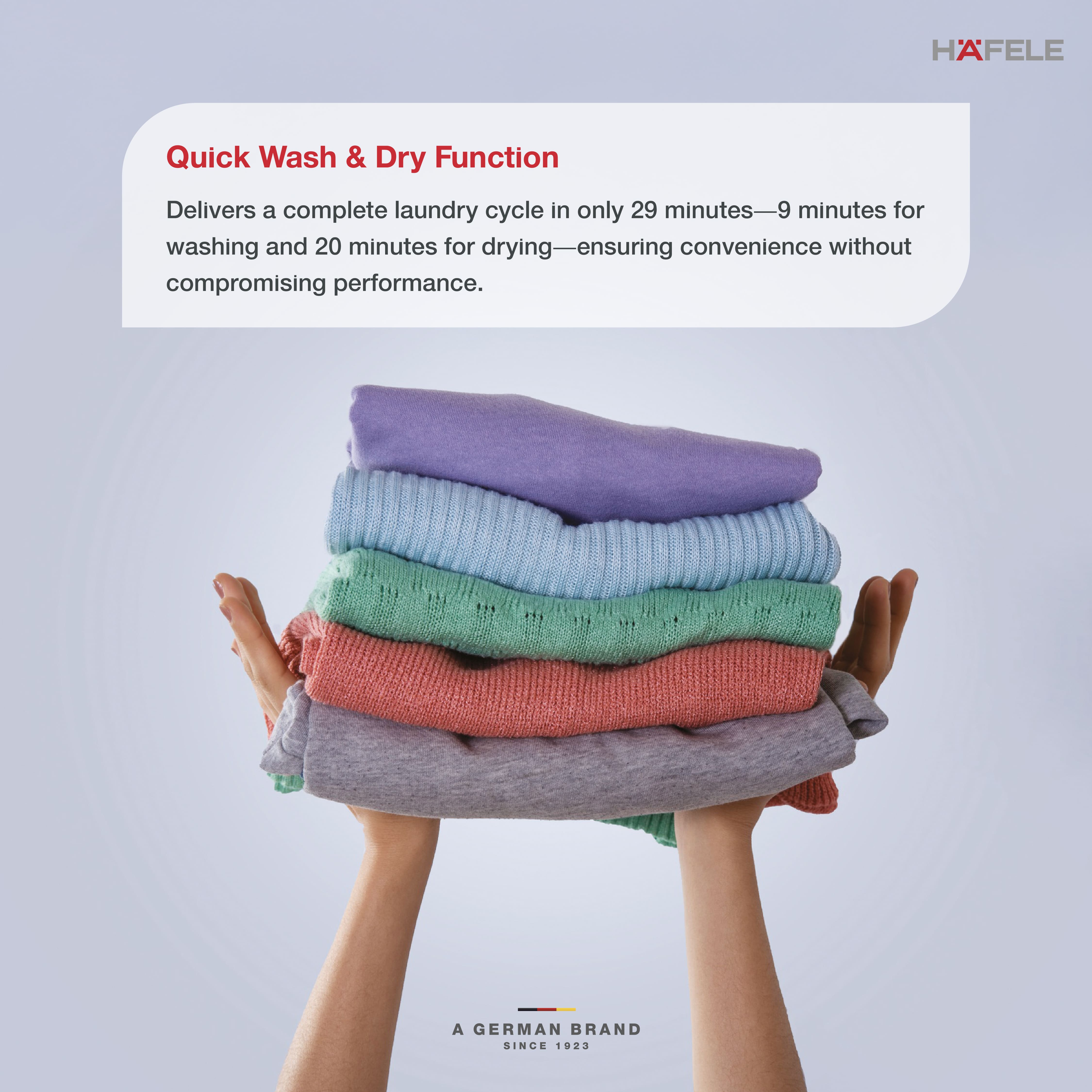 Hafele 10kg/6kg Front load Washer Dryer | 4 Tick Efficiency | Steam ...