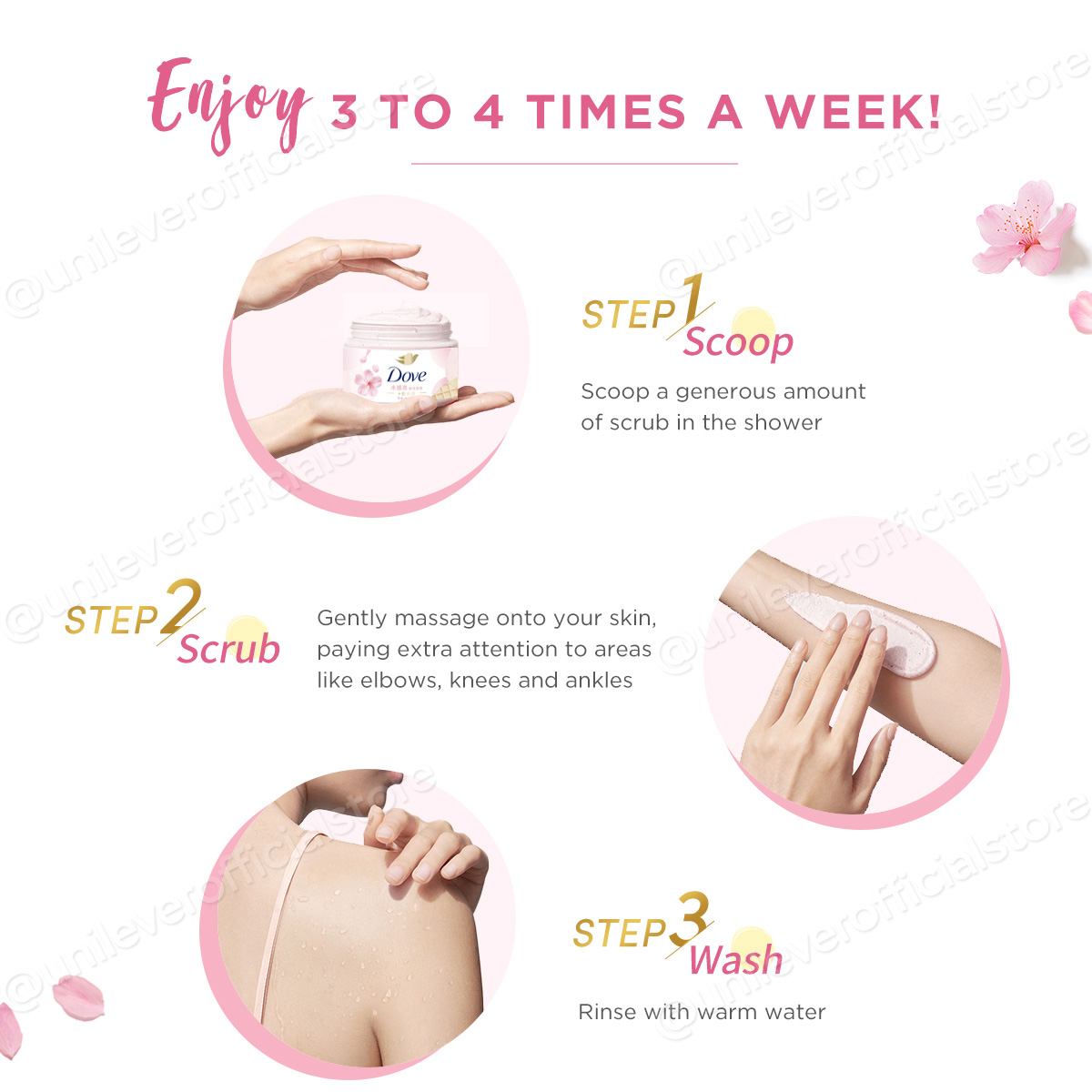 Dove Ice Cream Sakura Smoothie Body Scrub 280g | Shopee Singapore