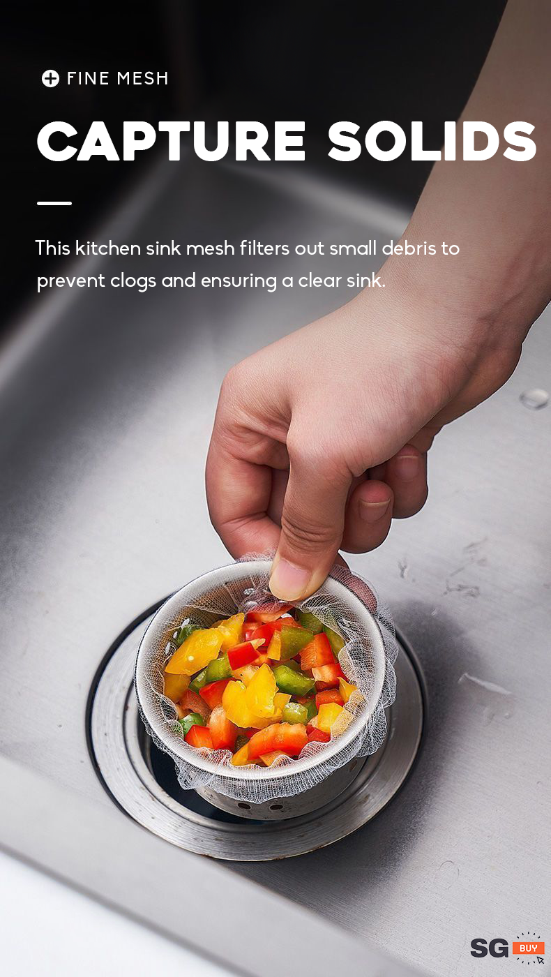 [SG SELLER] 100pcs Kitchen Sink Net Filter Sink Basket Bag Drain ...