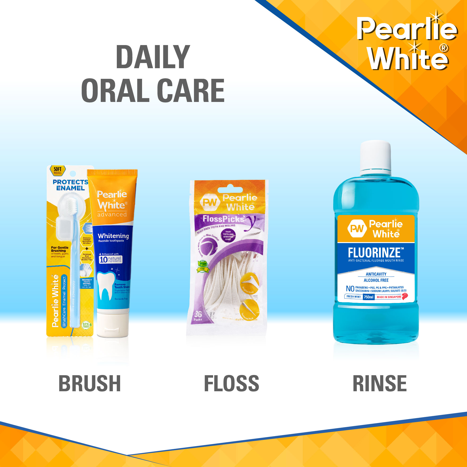 Pearlie White Floss Pick Y 2-IN-1 PTFE Mint Back Teeth Flosser 36pcs (Y ...