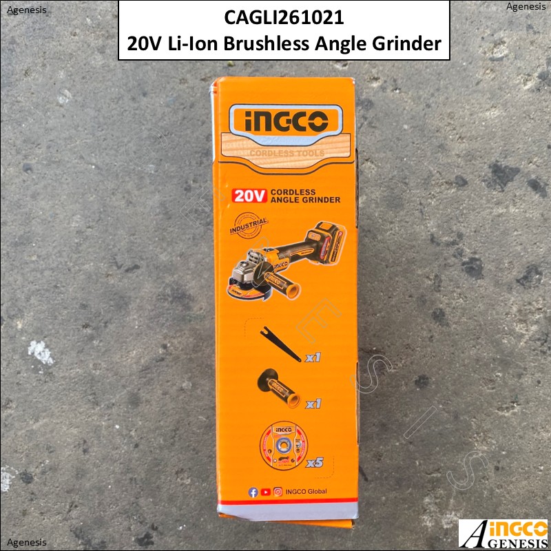 INGCO 20V Li-Ion Angle Grinder (Brushless Motor) CAGLI261021 | Shopee ...