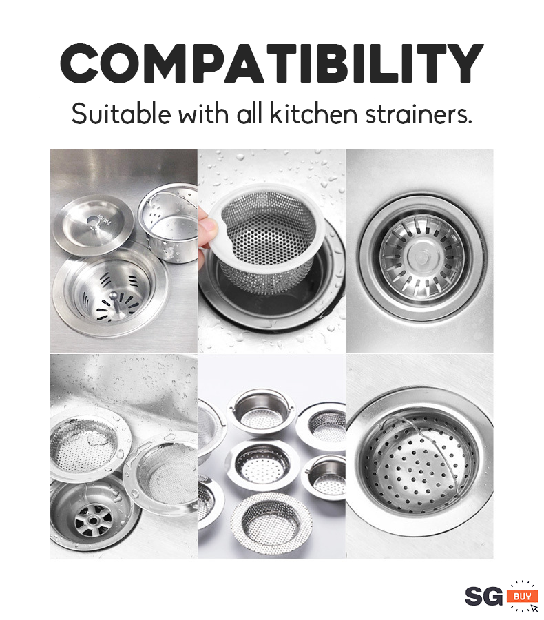 [SG SELLER] 100pcs Kitchen Sink Net Filter Sink Basket Bag Drain ...