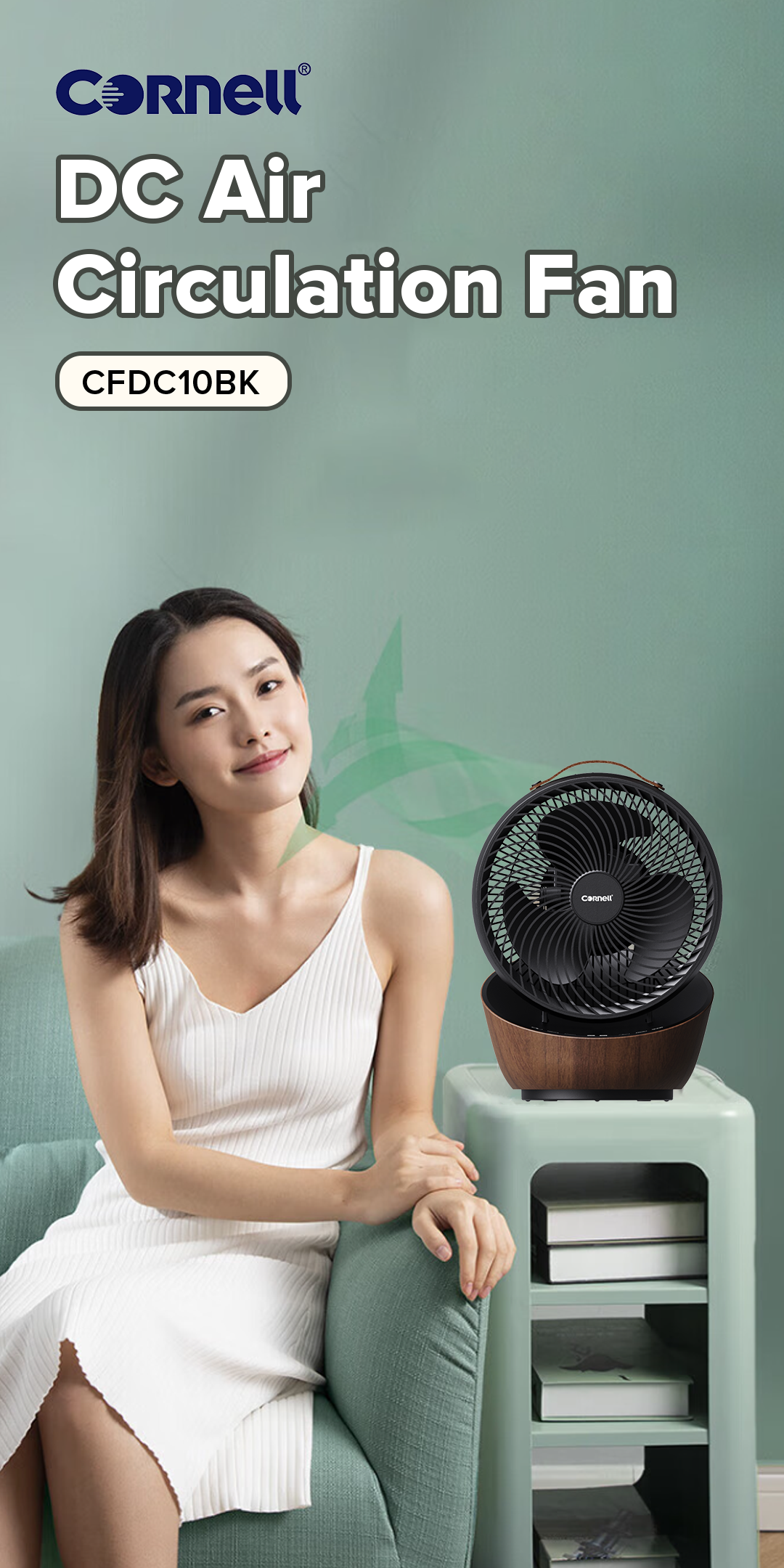 Cornell 10 Inch DC High Velocity Air Circulator Fan with Remote Control ...