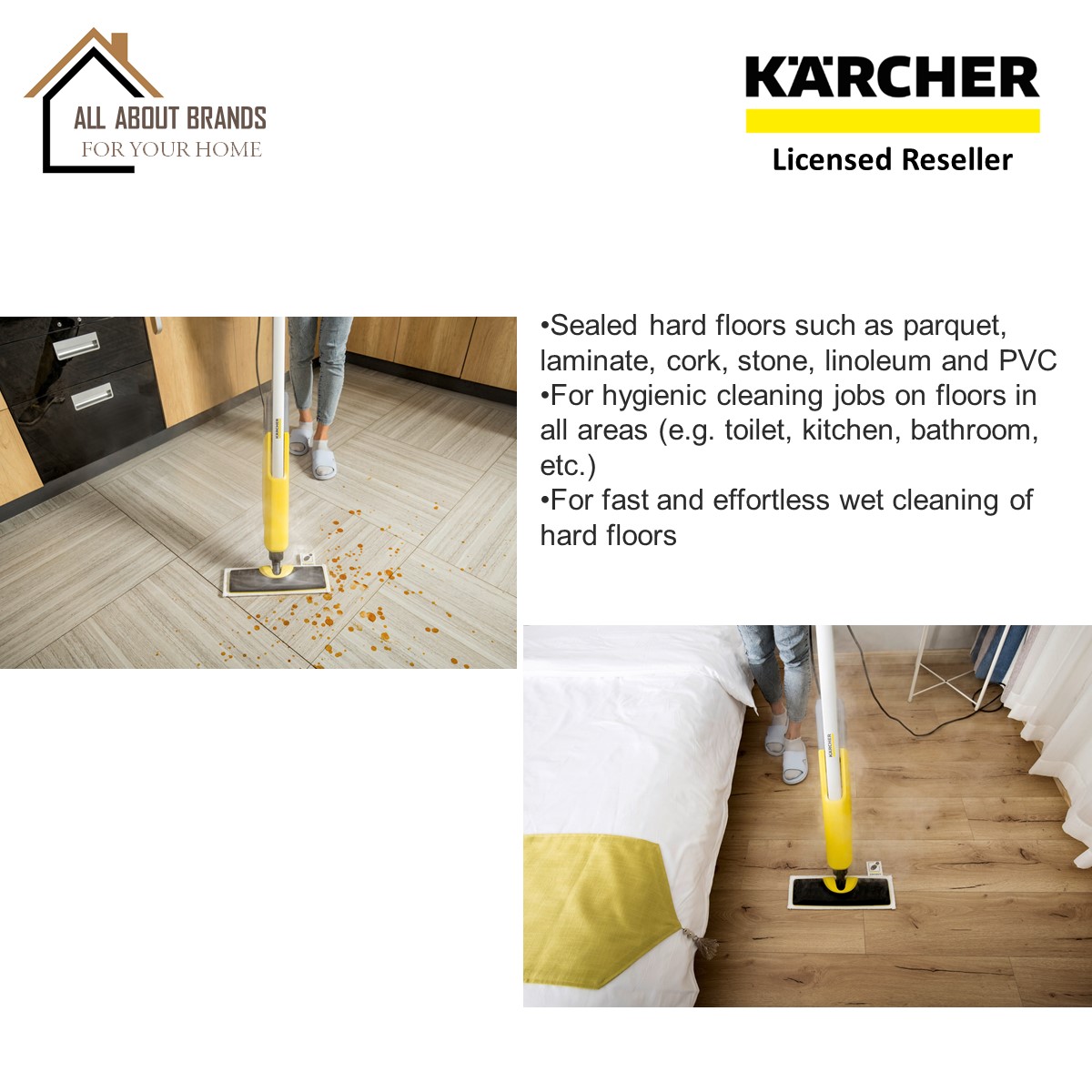 KARCHER SC 2 Upright EasyFix Steam Mop / Cleaner with swivel joint ...