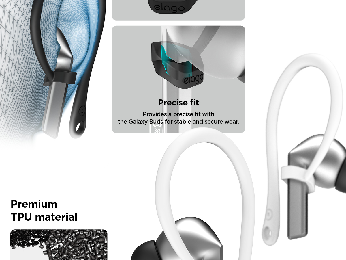 elago Ear Hooks Compatible with Samsung Galaxy Buds 3 & Galaxy Buds 3 ...
