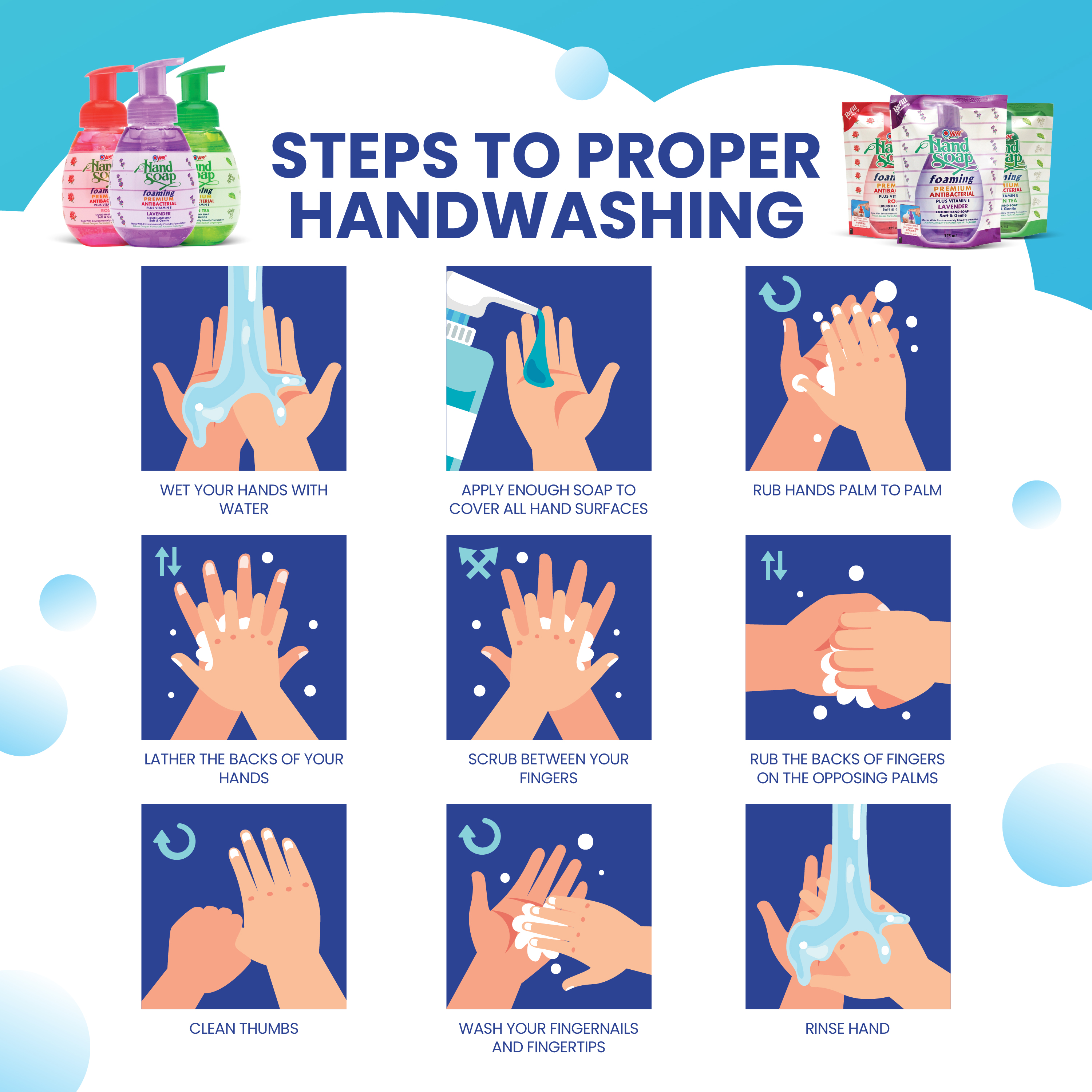 [Bundle of 3] Yuri Antibacterial Foaming Handwash with Vitamin E 410ml ...