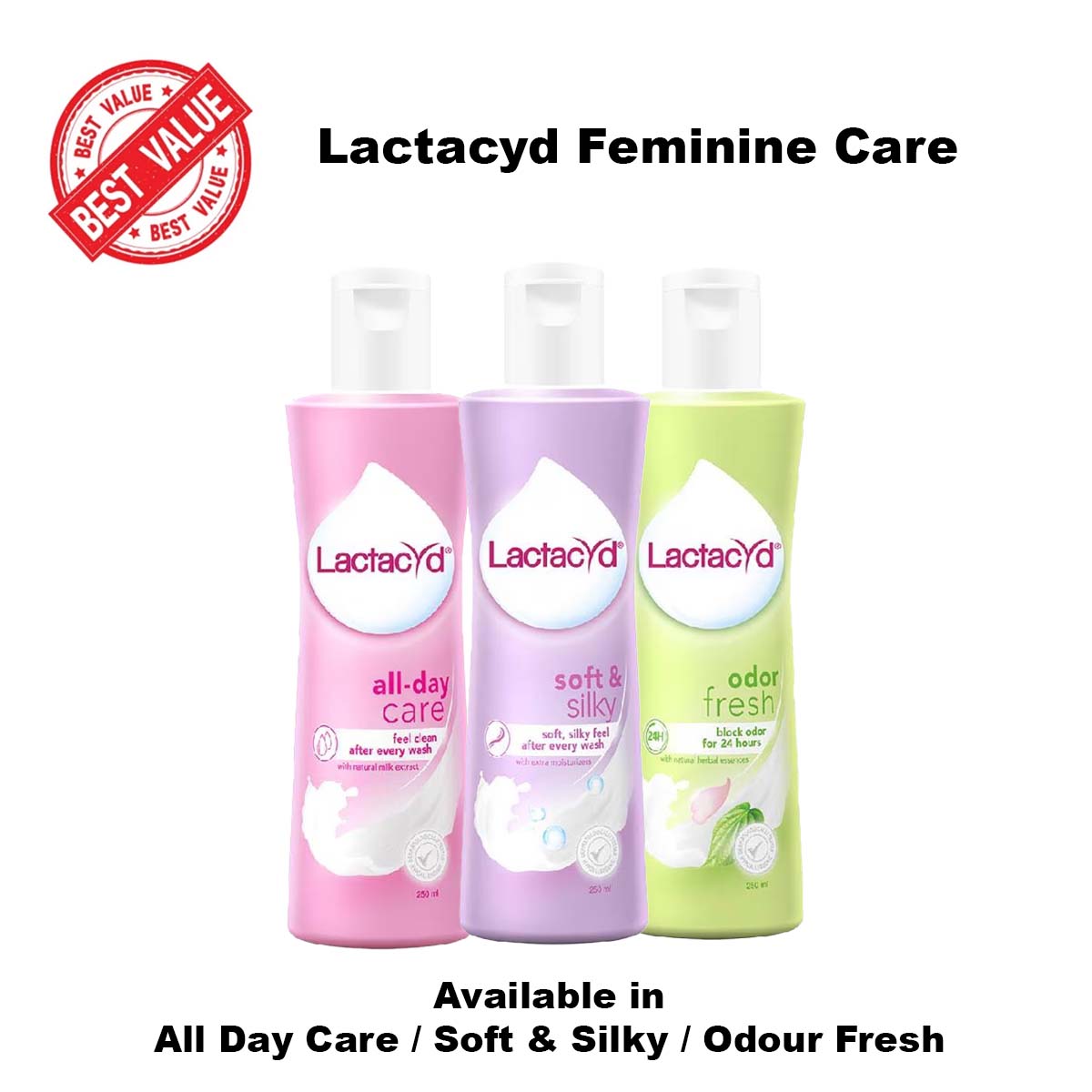 Lactacyd Daily Feminine Wash - All Day Care / Odour Fresh / Soft ...