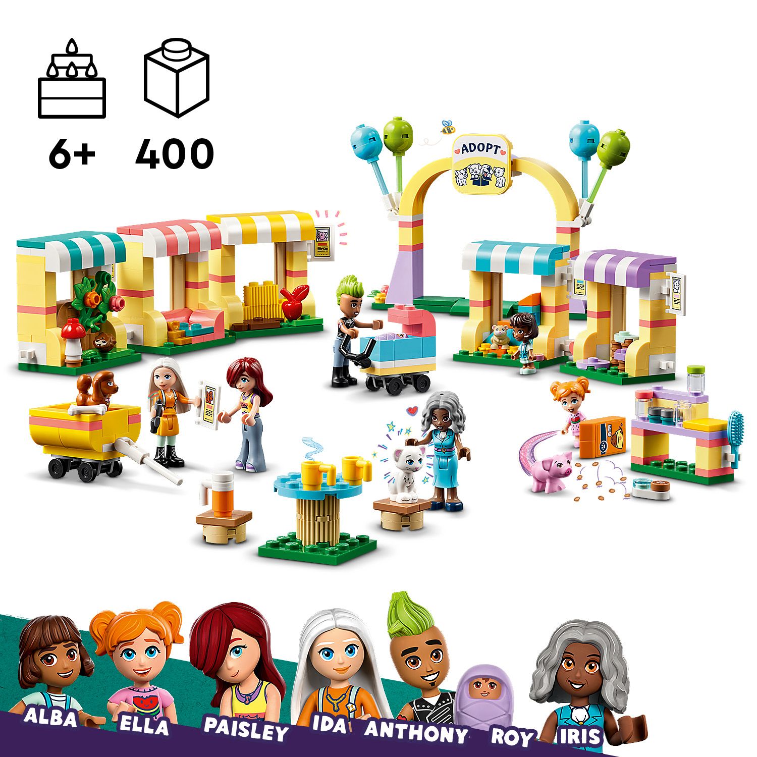LEGO Friends 42615 Pet Adoption Day Building Set Toys (400 Pieces ...