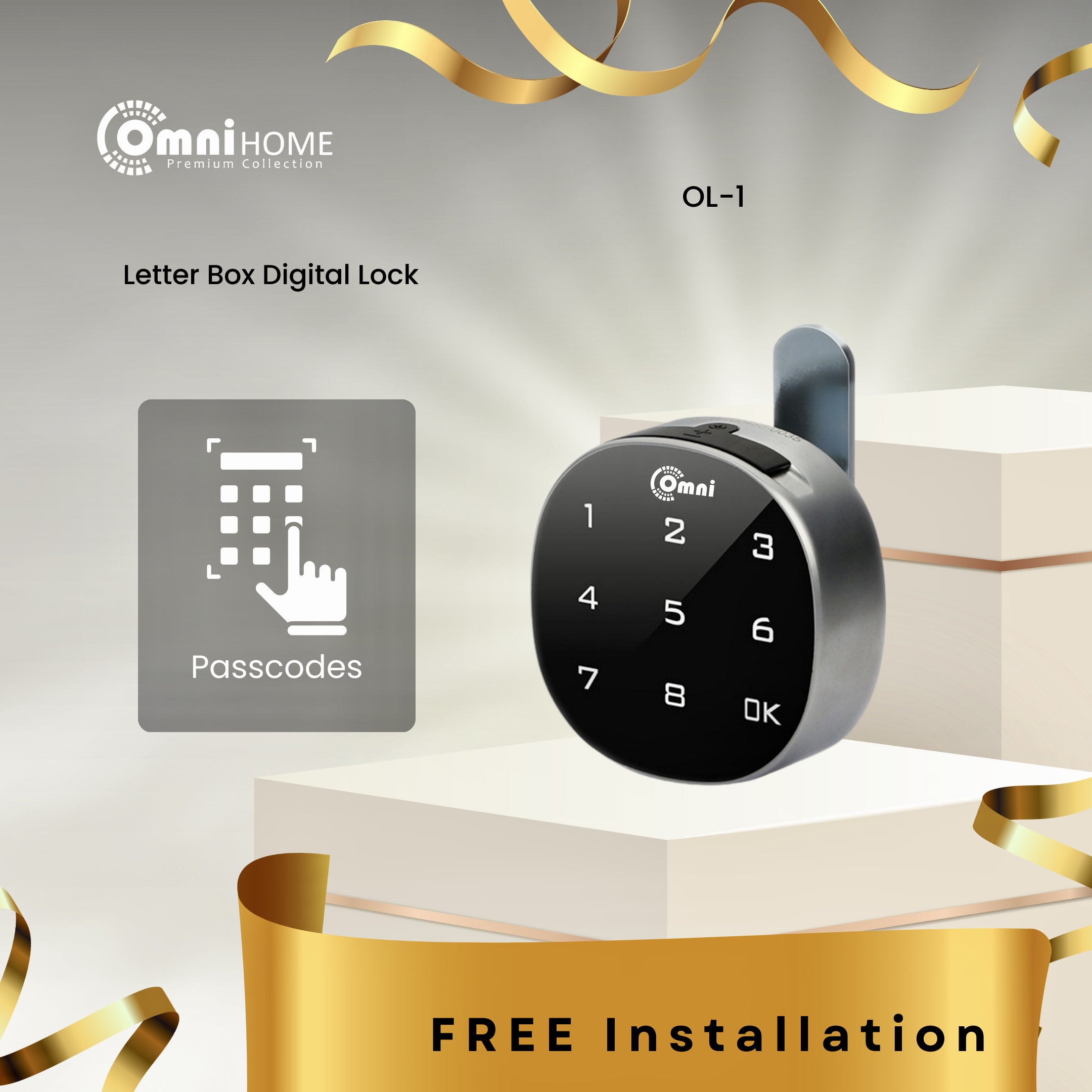 FREE Installation Omni Letter Box Digital Lock Mailbox Digital Smart ...
