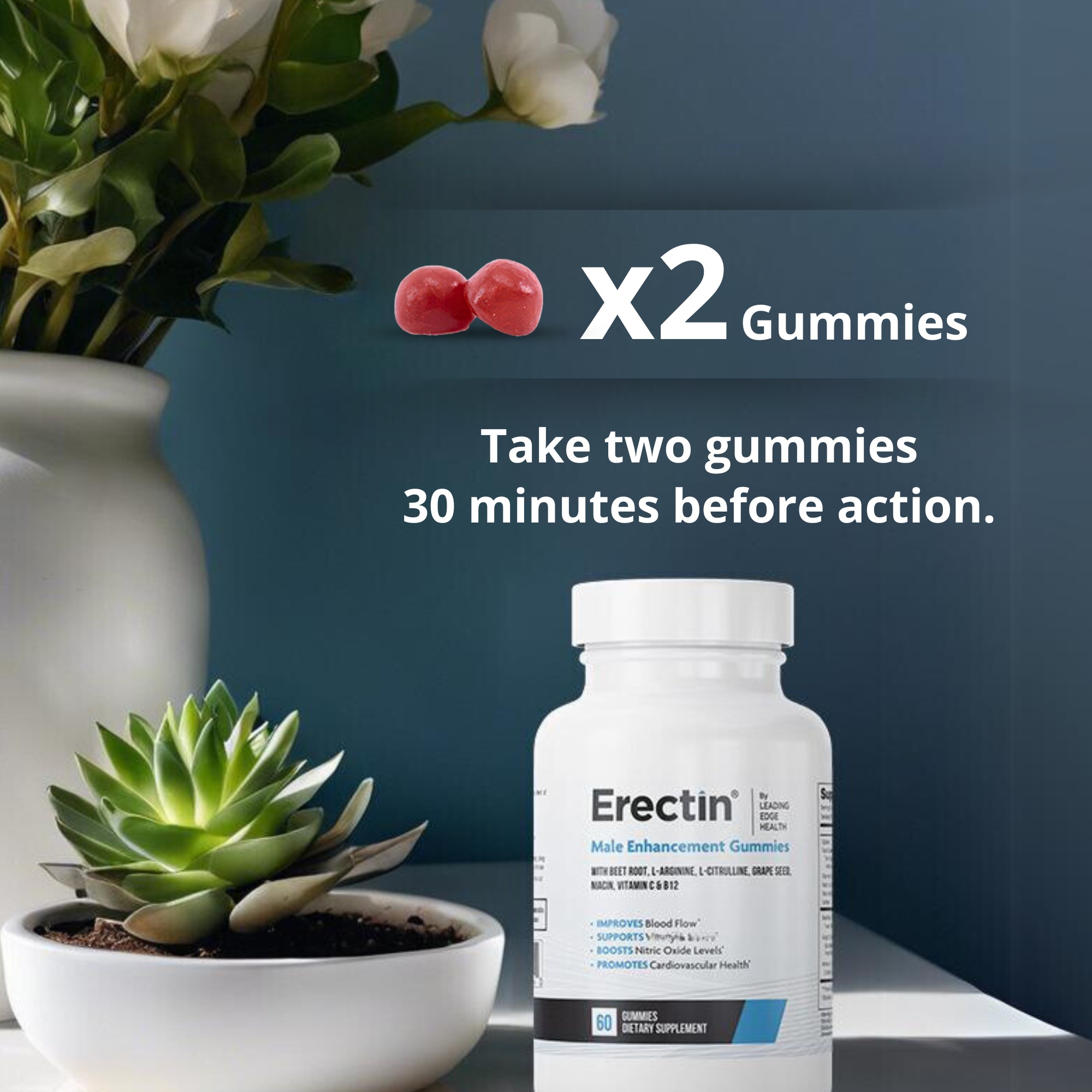 Erectin Male Performance Gummies | Enhance Blood Flow, Boost Quality ...