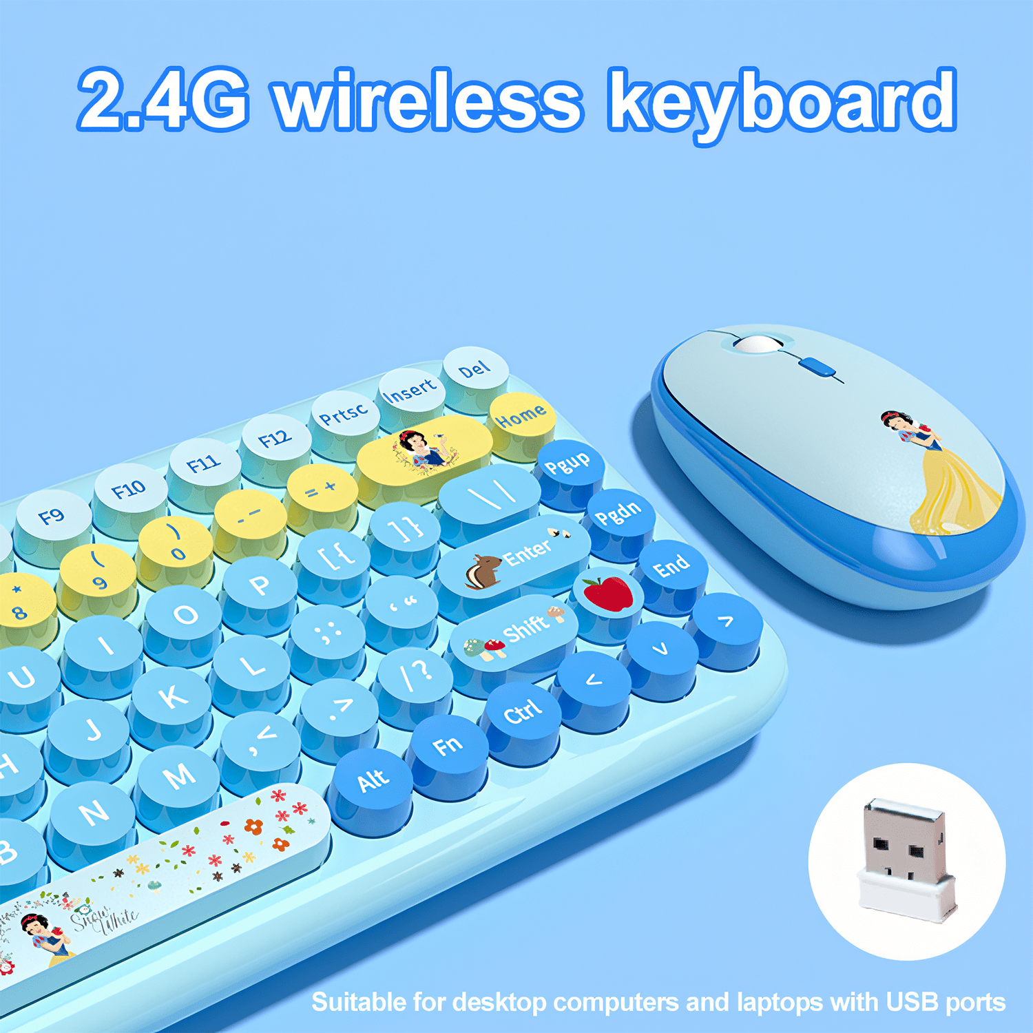 MOFII Disney Snow White Keyboard and Mouse Combo Set | Shopee Singapore