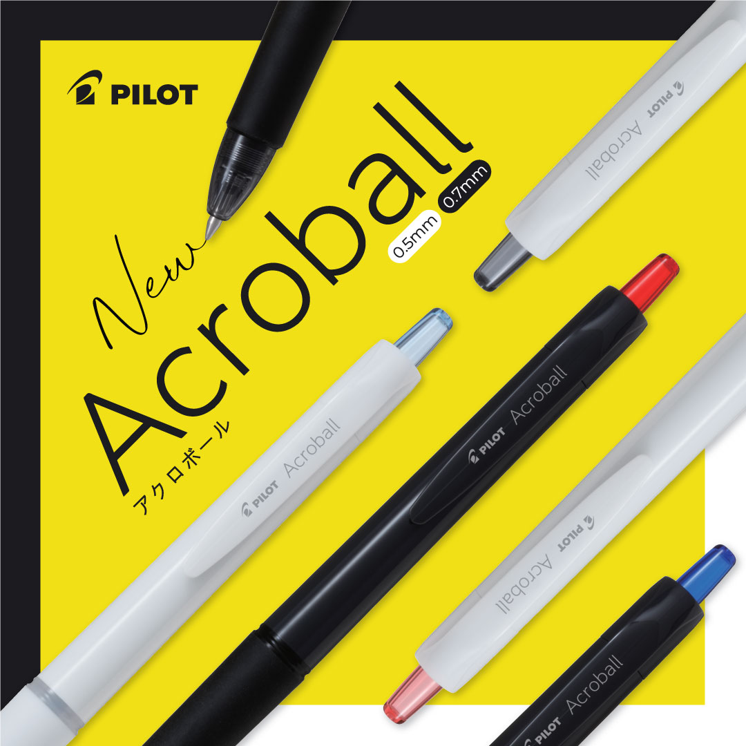 PILOT ACROBALL Pen - 0.5mm Nib (Extra Fine) BAB15EF, 0.7mm Nib (Fine ...