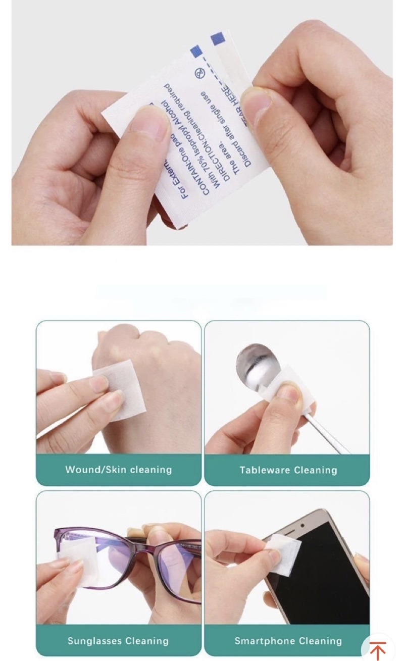 [SG Stocks]Alcohol Swabs Cotton Pads 100PCS Disinfection Wet Pads ...