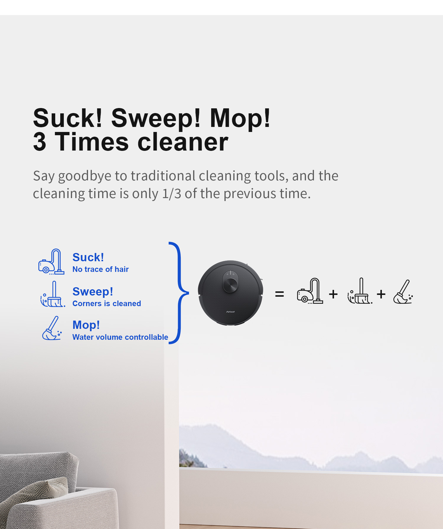 Airbot S9 Ultra Robotic Vacuum Cleaner Smart Robot Sweep Mop Water Tank ...