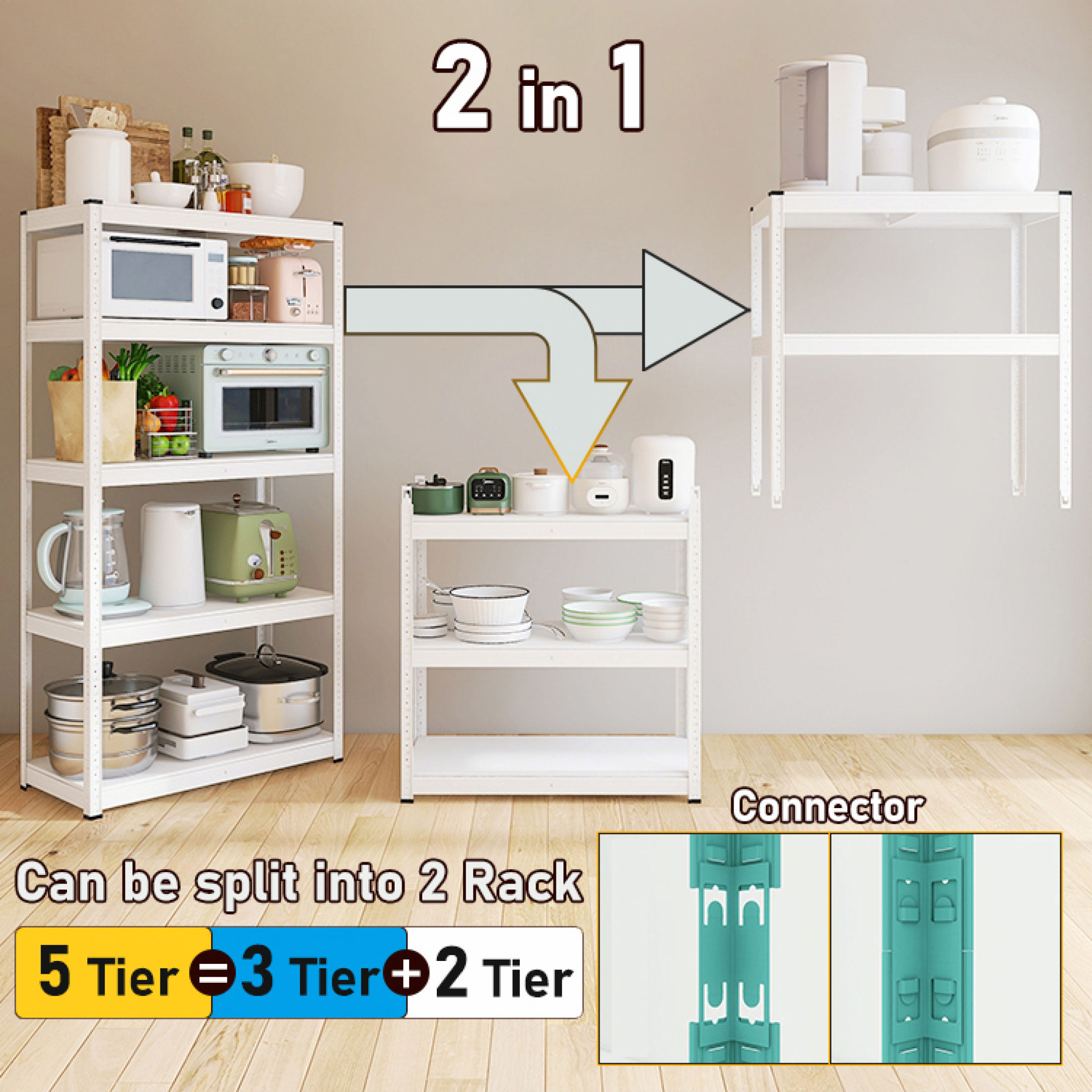 6Layer Metal Rack Steel Rack Goods Storage Shelf Metal Shelf Rack Heavy ...