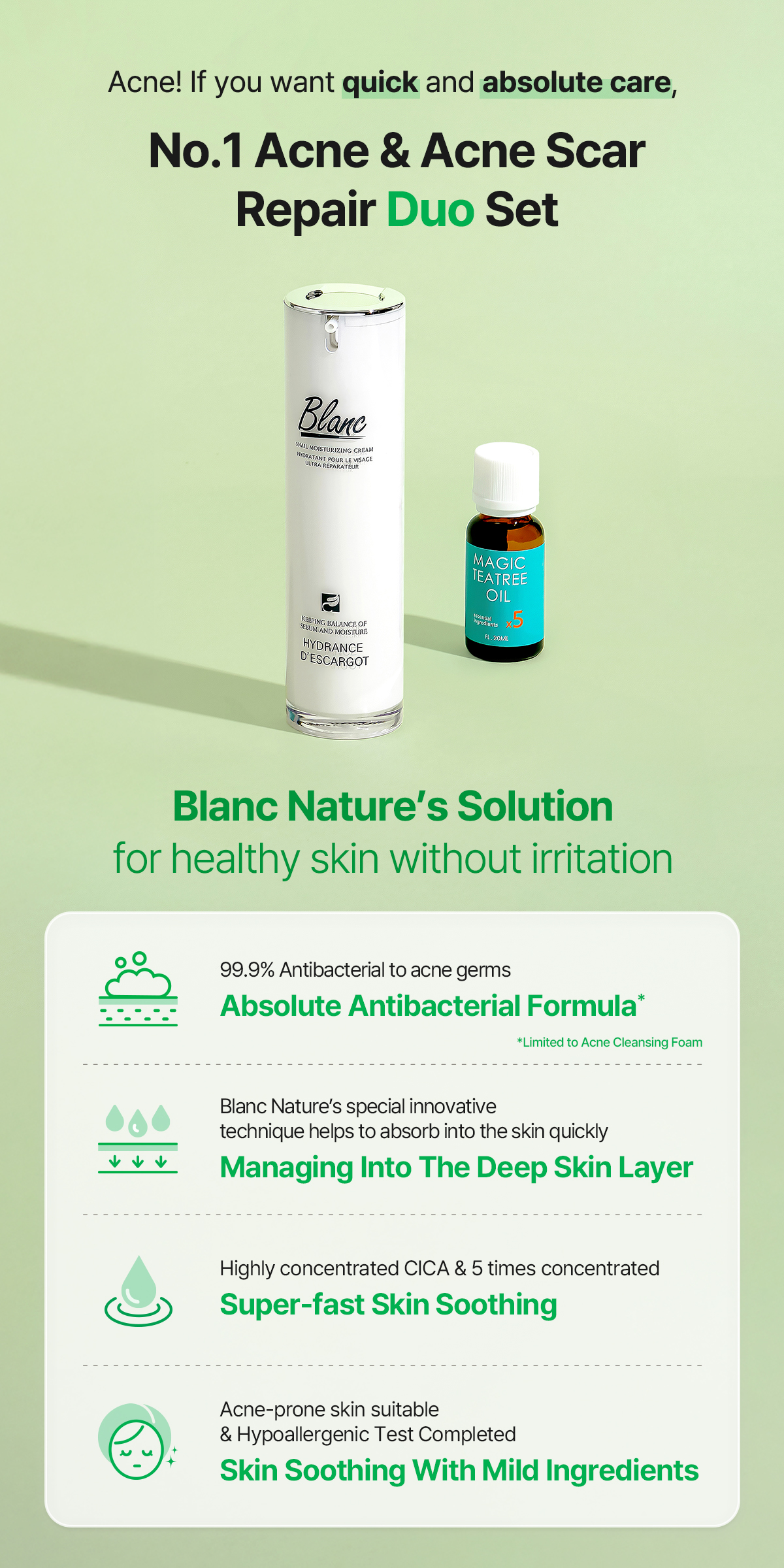 [ Blanc Nature Official ] Acne&Acne Scar Repair Set ( Instant Acne Spot ...