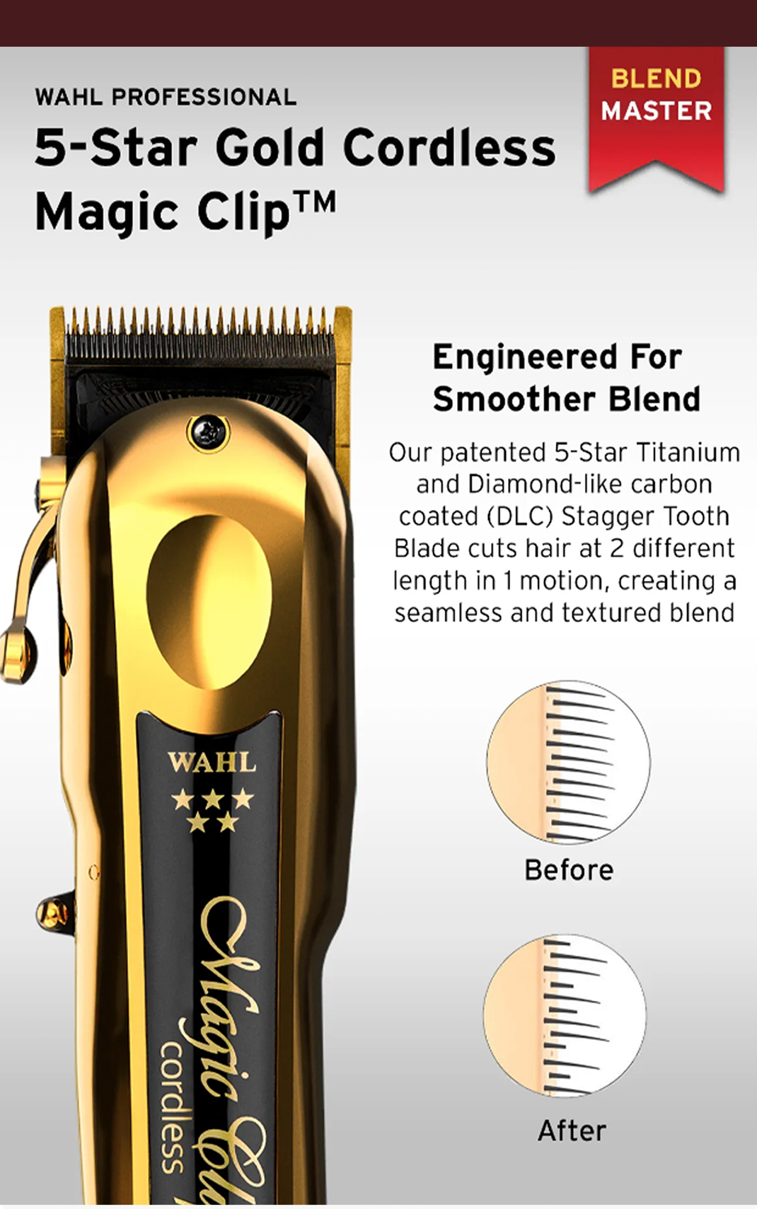Wahl 5-Star Hair Cordless Clippers - Legend, Senior, Magic Clip, Barber ...