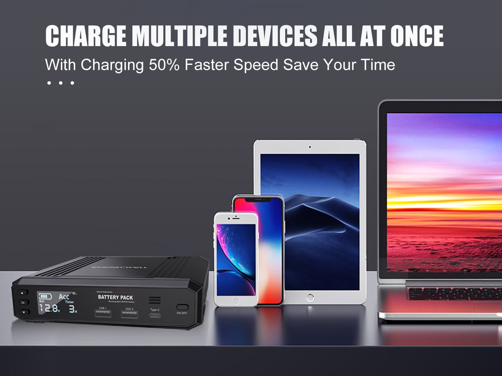 EnergyWell External Battery for Dashcam [Design-in-Korea] | P6 8,000mAh ...