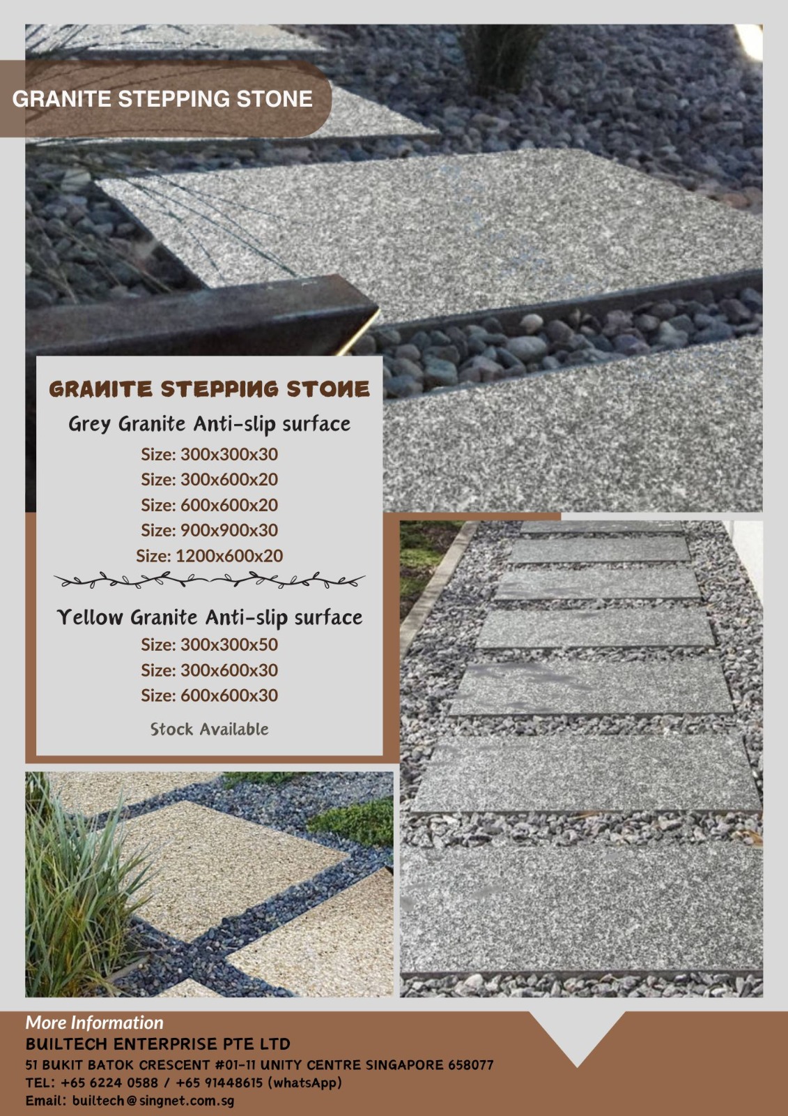 Granite Stepping Stone x 3 pieces of 1200x600x20mm as Stepping Stone ...