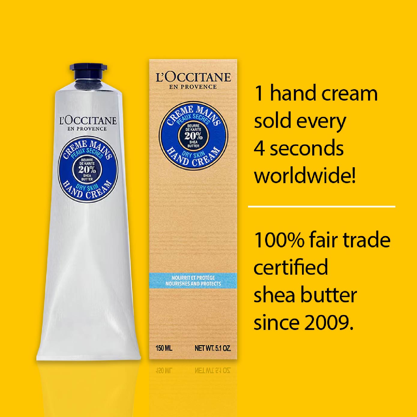 L'OCCITANE Shea Butter Hand Cream (20% Organic Shea Butter + Internse Nourishment + Vegan) 150ml ...