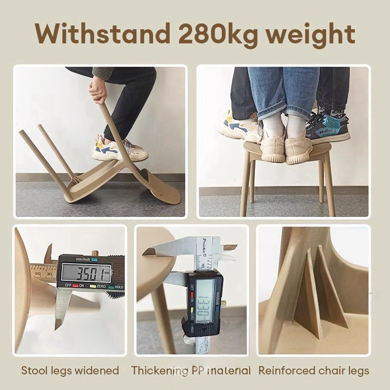 【Multi-Color】Nordic Plastic Chair Dining Chair Stackable Home Chair ...