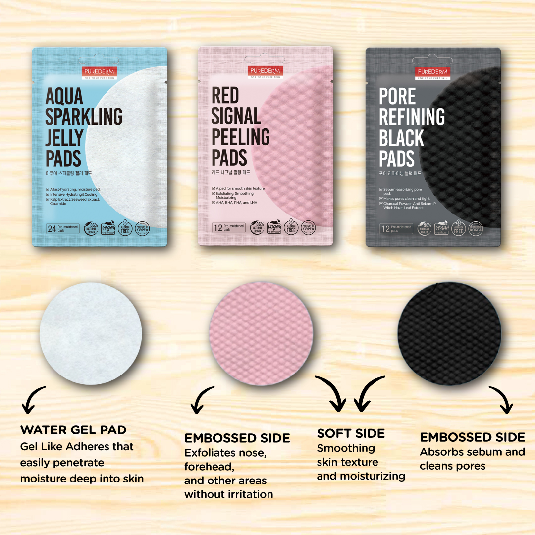 Purederm Pads 12s/24s (Red Signal Peeling Pads 12s /Pore Refining Black ...