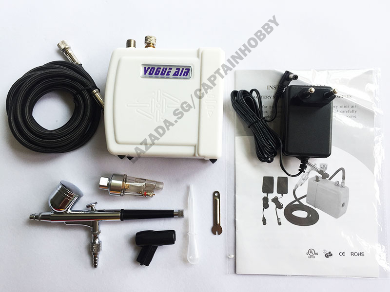 Vogue Air Hobby Mini Airbrushing Compressor Set with Airbrush for ...