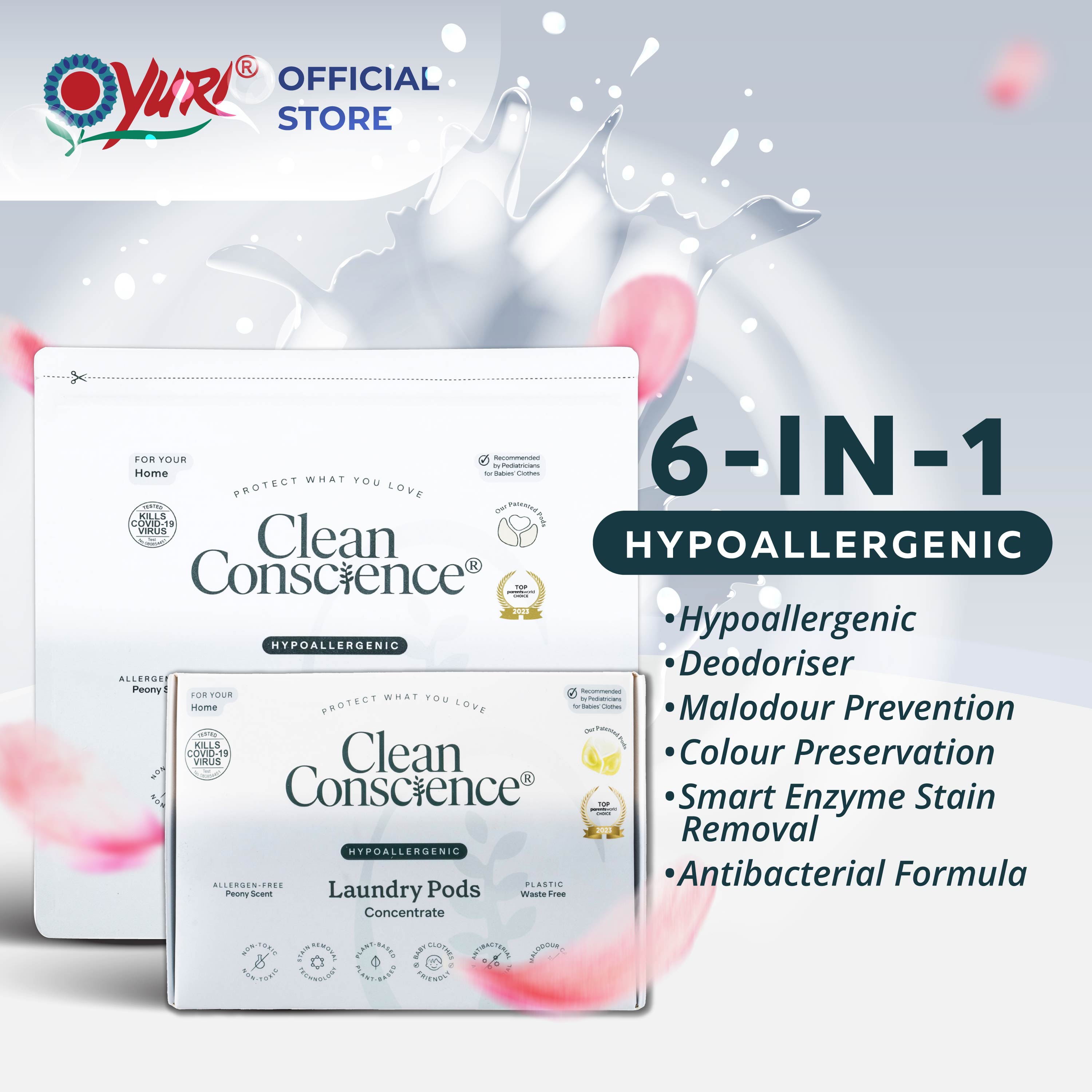 [Bundle of 3] Clean Conscience 6-in-1 Laundry Pod Hypoallergenic (20 ...