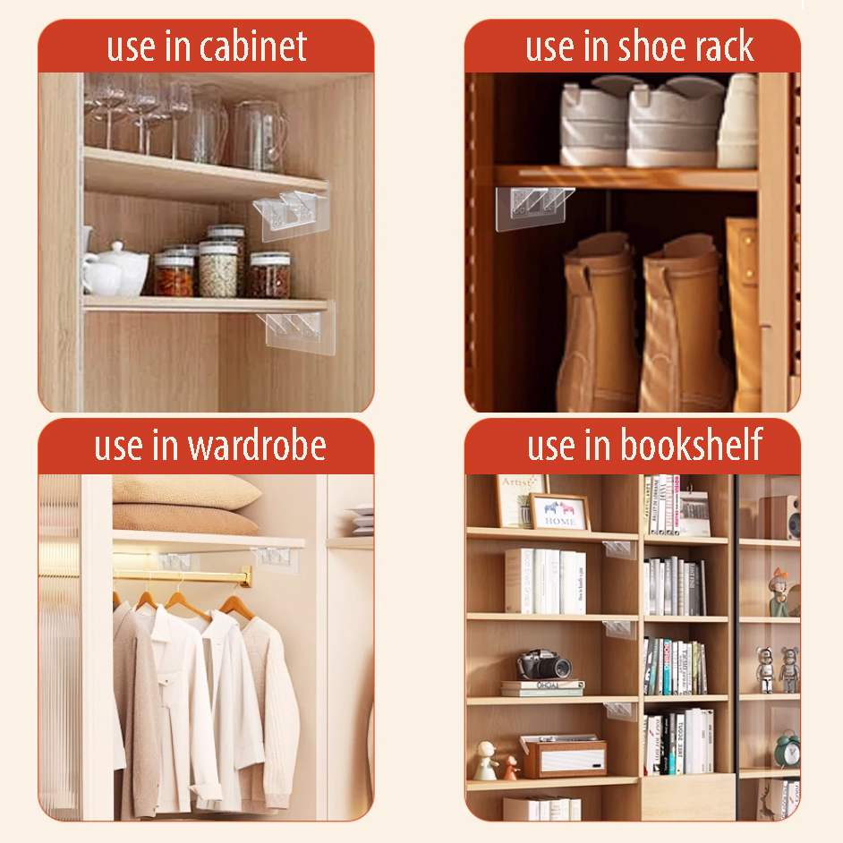 [V.Home] Self-Adhesive Bracket Support Peg for Shelving board in Closet ...