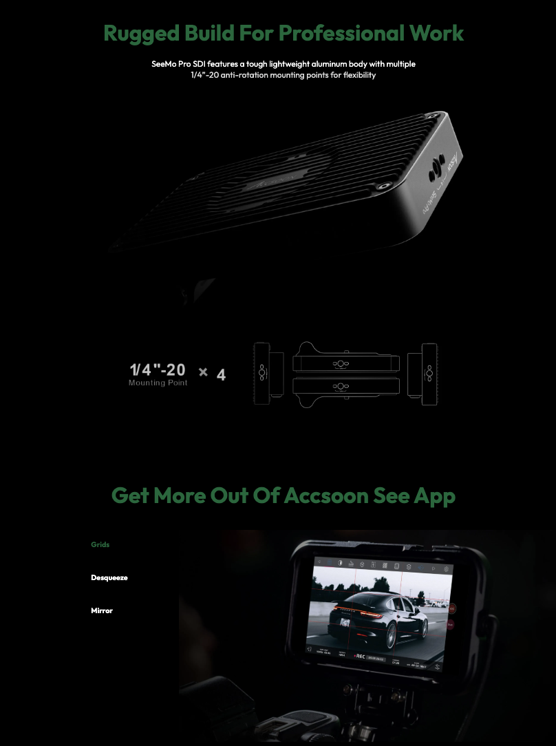 Accsoon SeeMo Pro Video Capture Adapter, SDI HDMI 1080P 60FPS, HDMI to ...