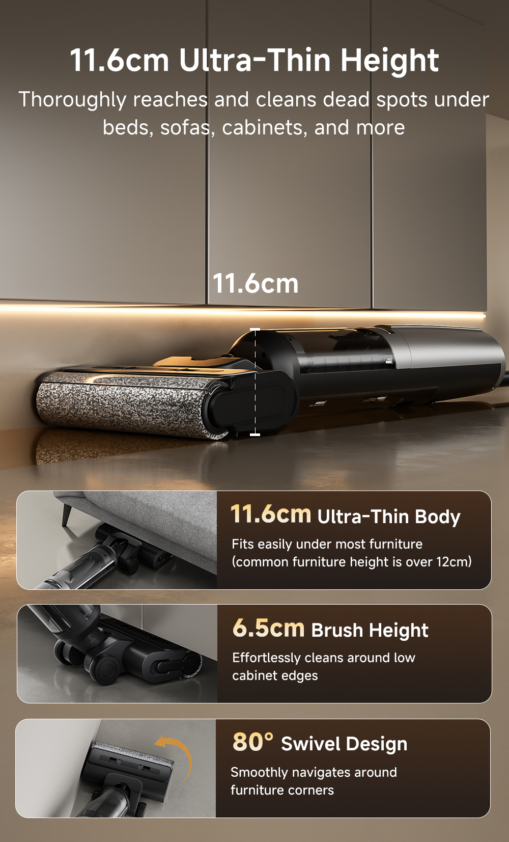 Simplus Wet & Dry Vacuum Cleaner | 180° Lie-Flat | 21,000Pa Hurricane ...