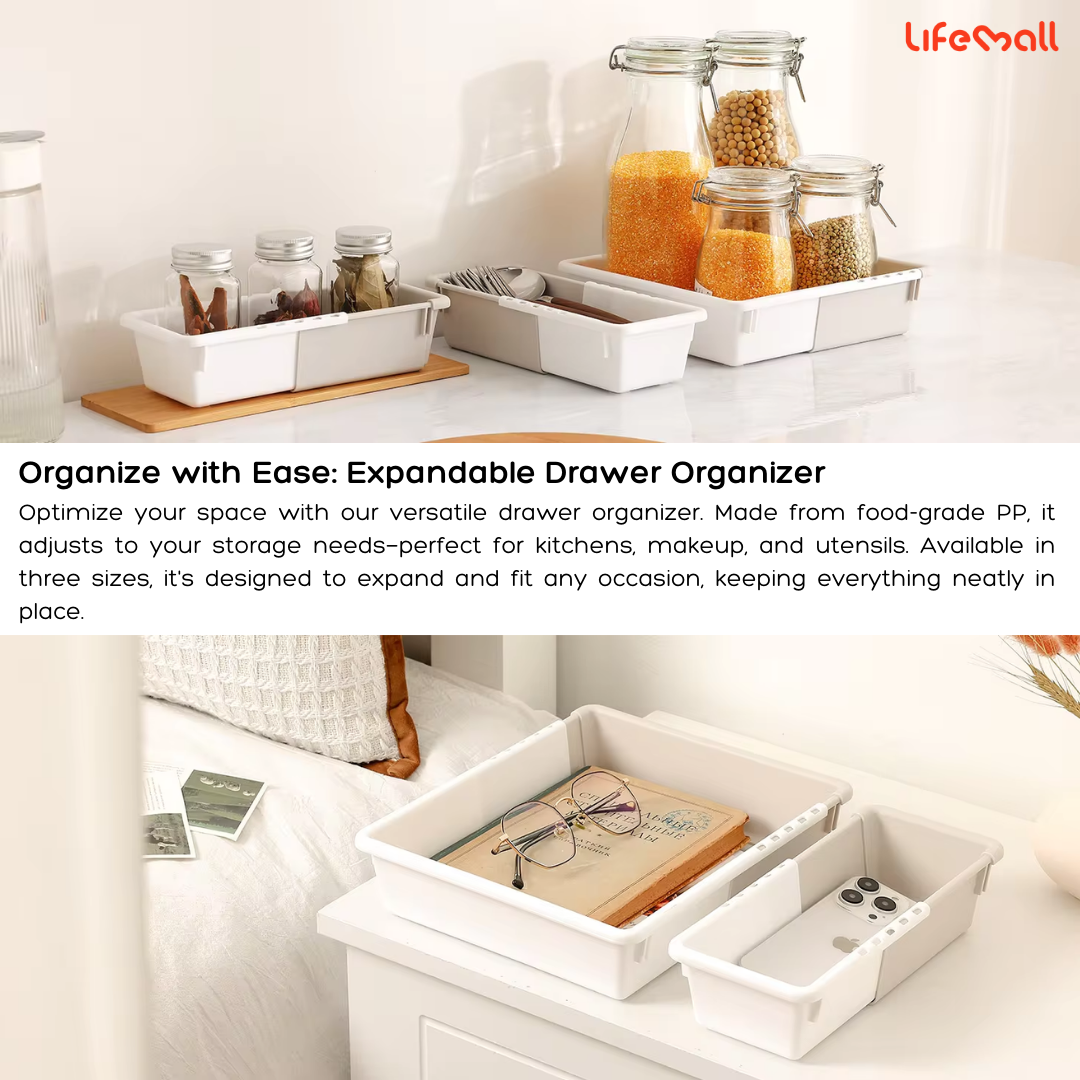 LifeMall - Extendable Drawer Organiser Wardrobe Drawer Organizer ...