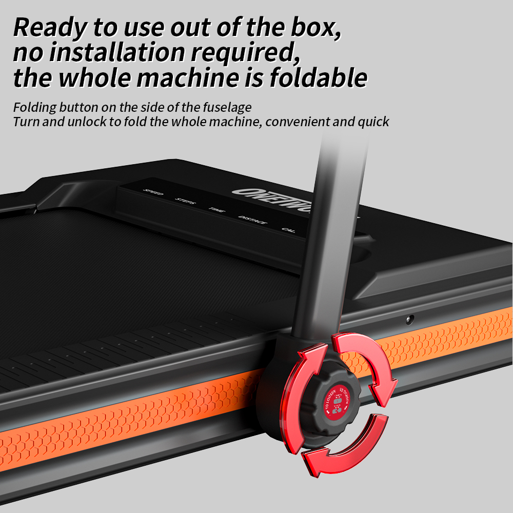 OneTwoFit New Foldable 2.5HP Treadmill Free Installation 2 in 1 Walking Machine 12km/h ...