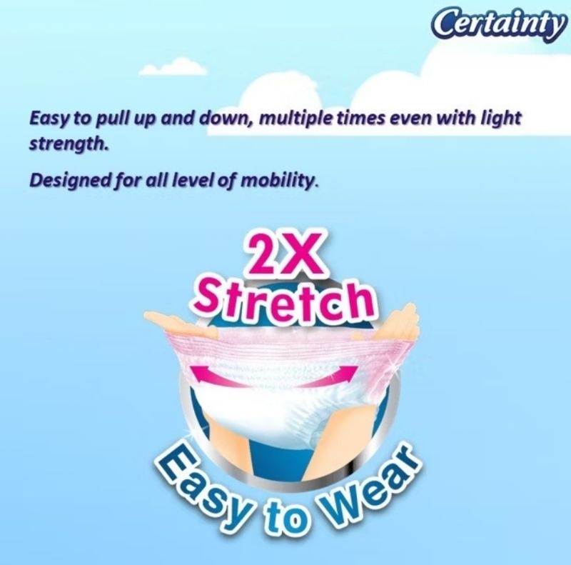 Certainty DryPants Adult Diaper Carton M10/L9/XL8 (1ctn = 8 Packs)/Tape ...