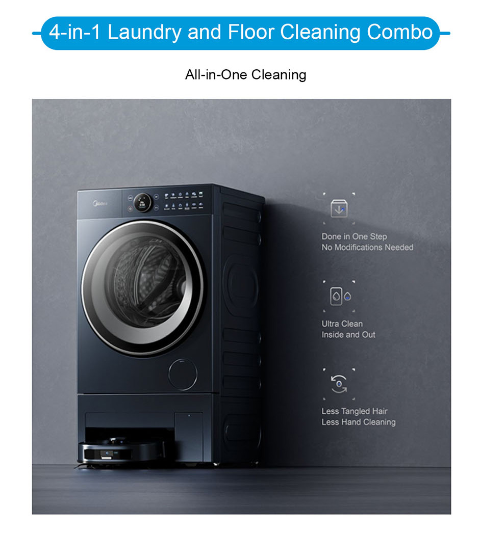 MIDEA WBMF310 Washbot 10/7KG Front Load Combo Washer | Shopee Singapore