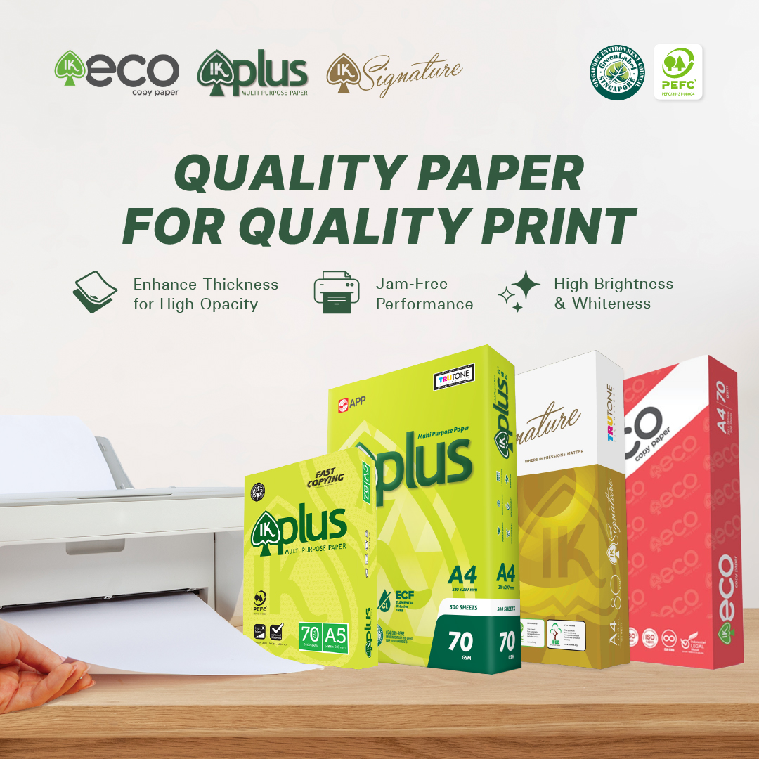 IK Plus / IK Signature Copier Paper 500 sheets per ream A4 | Shopee ...