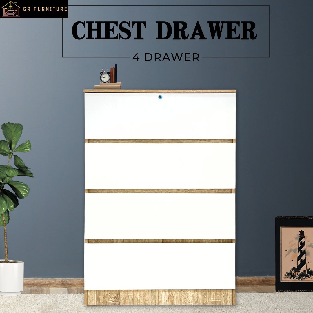 GR Furniture Modern 4 And 6 Layer Chest Drawer With Lock | Shopee Singapore