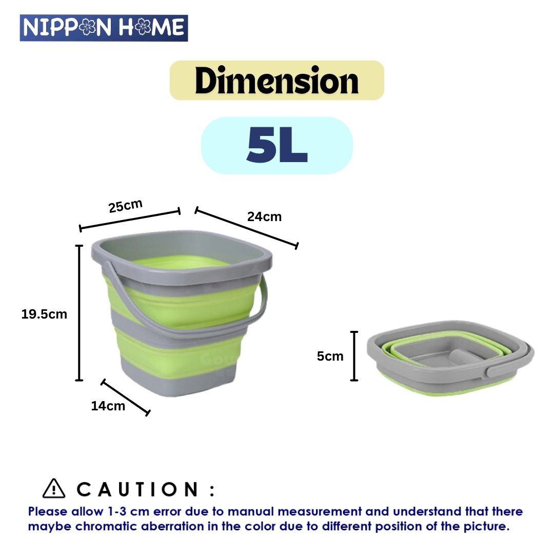 [ Household ] Collapsible Wash Basin Foldable Pail Square portable ...