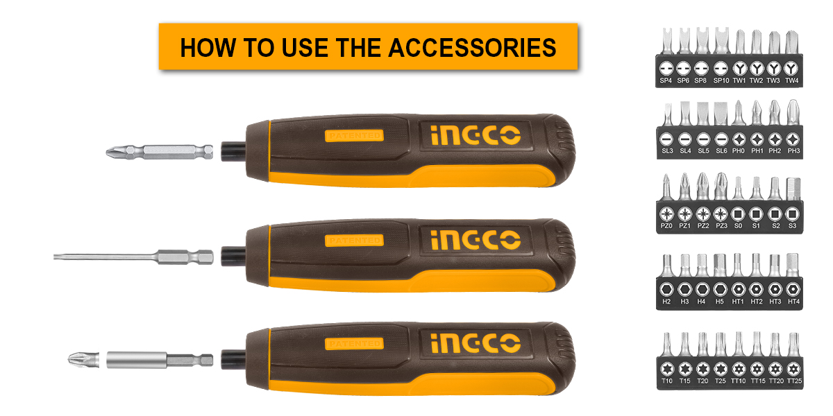 INGCO 43PCS 4V 5N.m Lithium-Ion Cordless Electric Screwdriver Portable ...