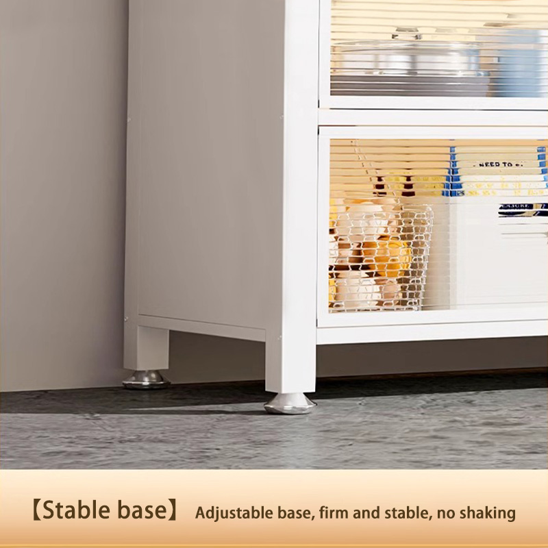 Kitchen Cabinet Storage With Cover Dust-Proof Cupboard With Wheels ...