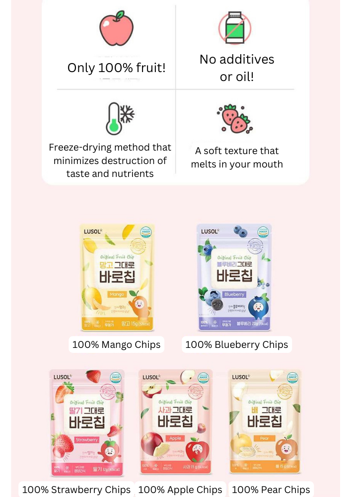 Lusol Baby Korea 100% Freeze Dried Fruits (6m+/13m+) | Shopee Singapore