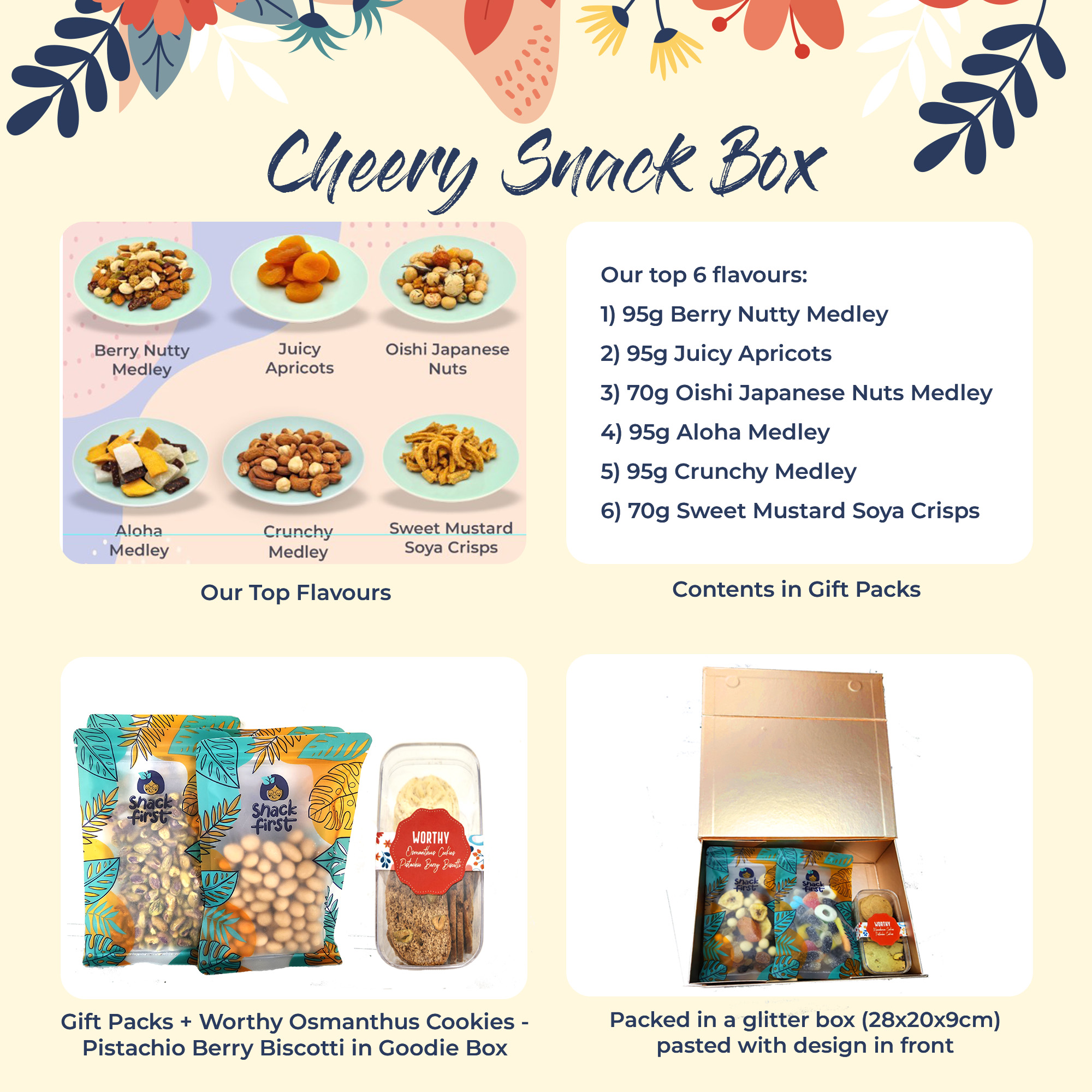 SnackFirst Glitter Gift Snack Box - Stay Healthy Snack Happy/Thank You ...