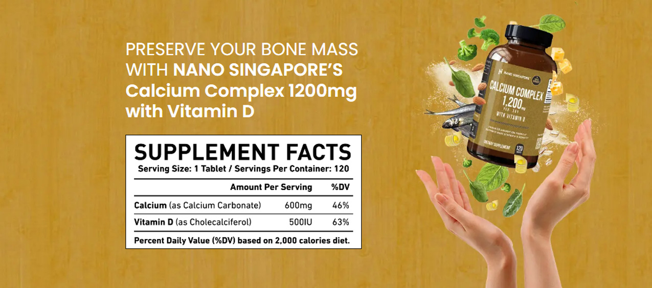 Calcium Supplement [120 tablets] Nano Calcium Complex 1200mg w/ Vitamin ...