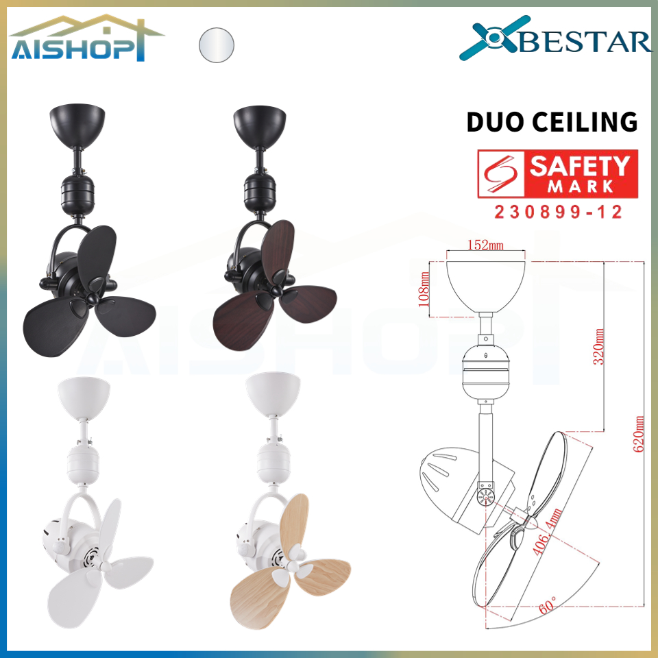 Bestar Duo / Hagar 16" Remote Corner Fan with Wall | Shopee Singapore