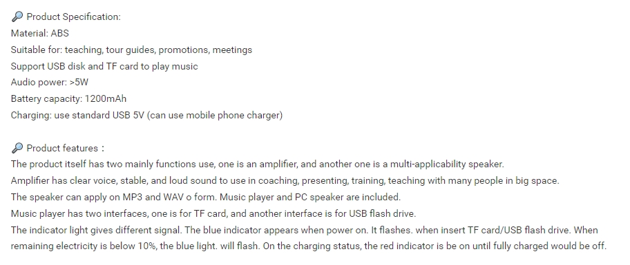 【SG】 Voice Amplifier Mic Speaker Wireless Wired Mini Microphone Speaker ...