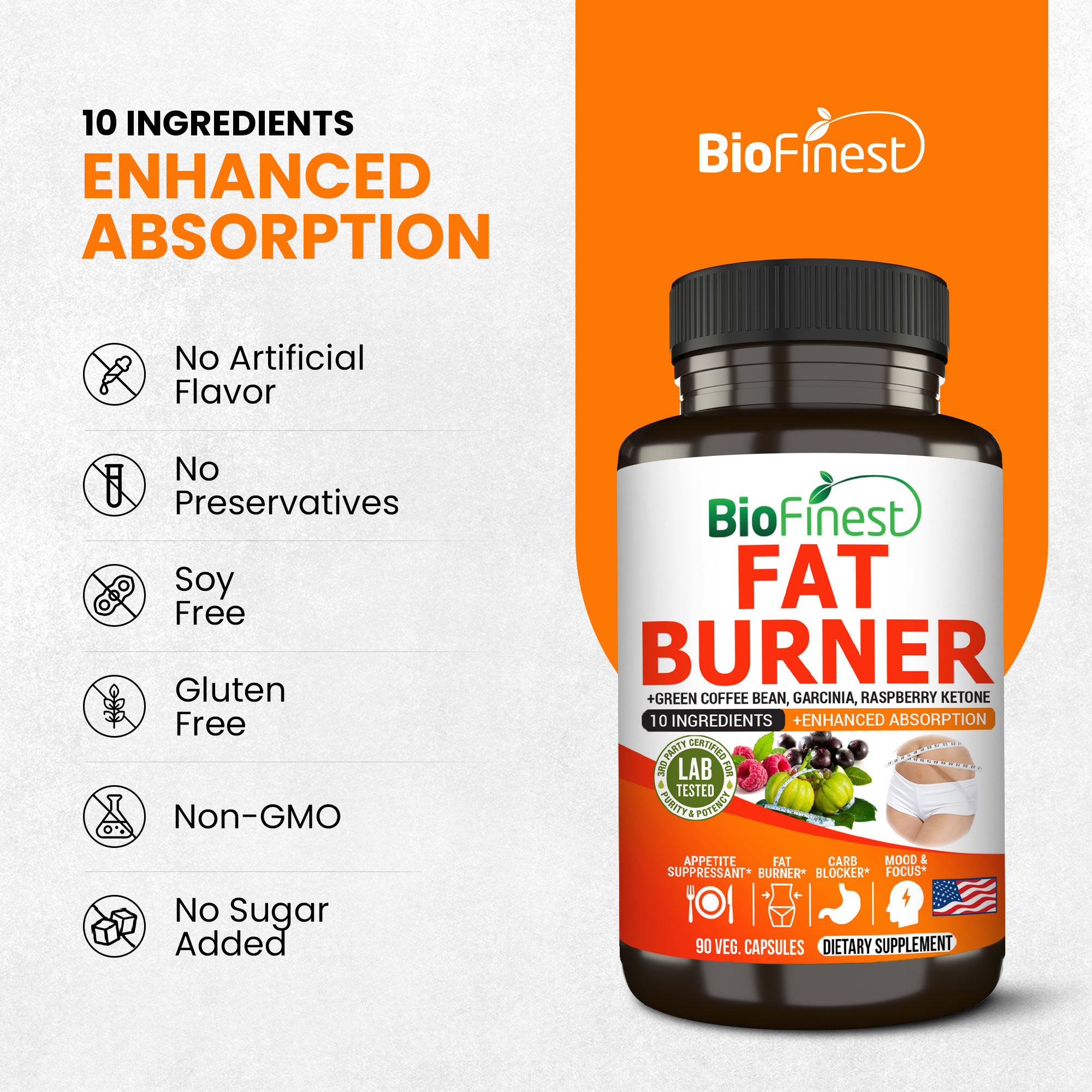 Biofinest Fat Burner Supplement - Morning Night Weight Loss Slimming ...