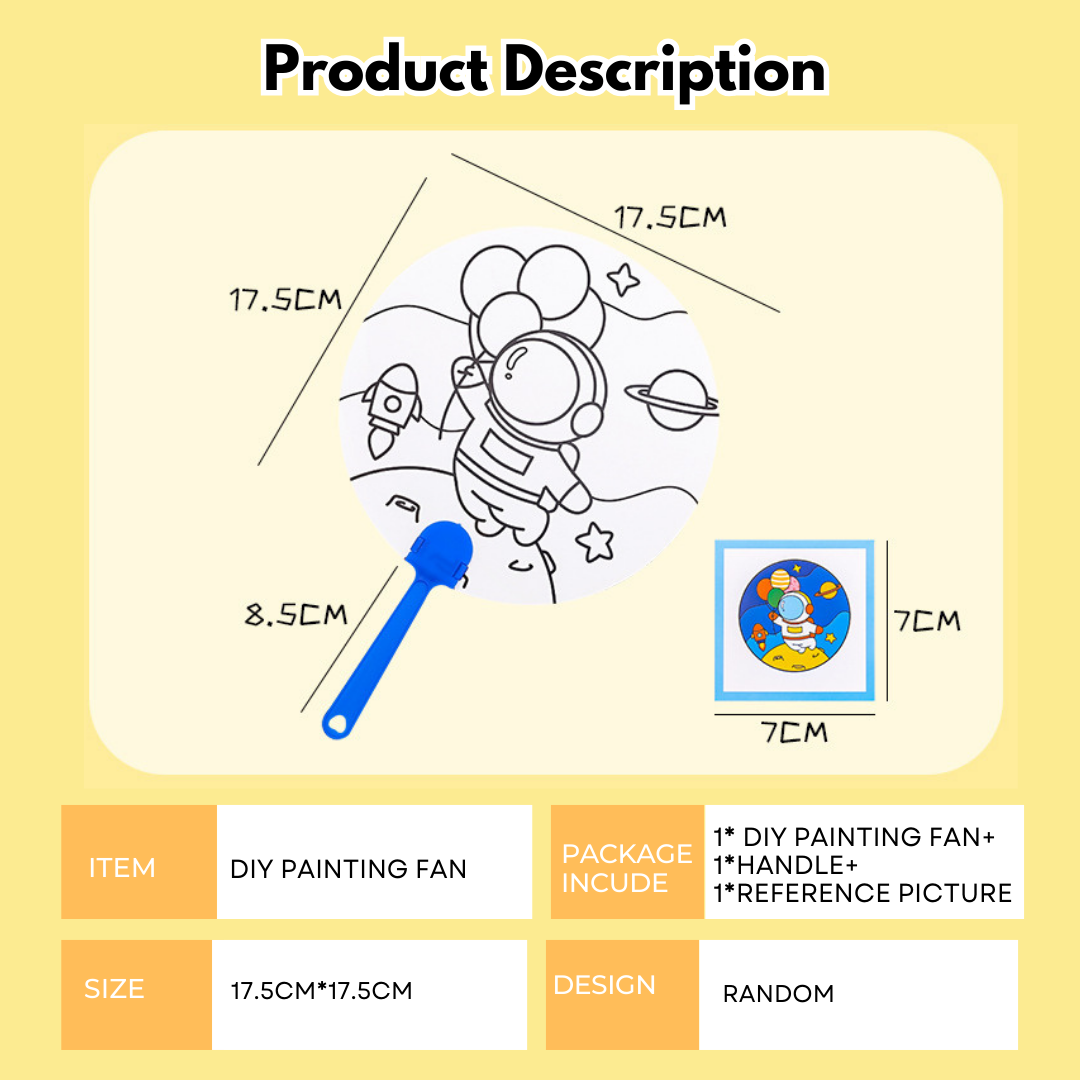 mixshop DIY Painting Paper Fan, Colouring, Art Craft, Painting, Party ...