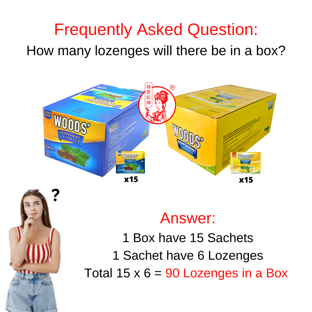 Woods Peppermint Lozenges 15 Packs x 15g for Cough | Sore Throat ...