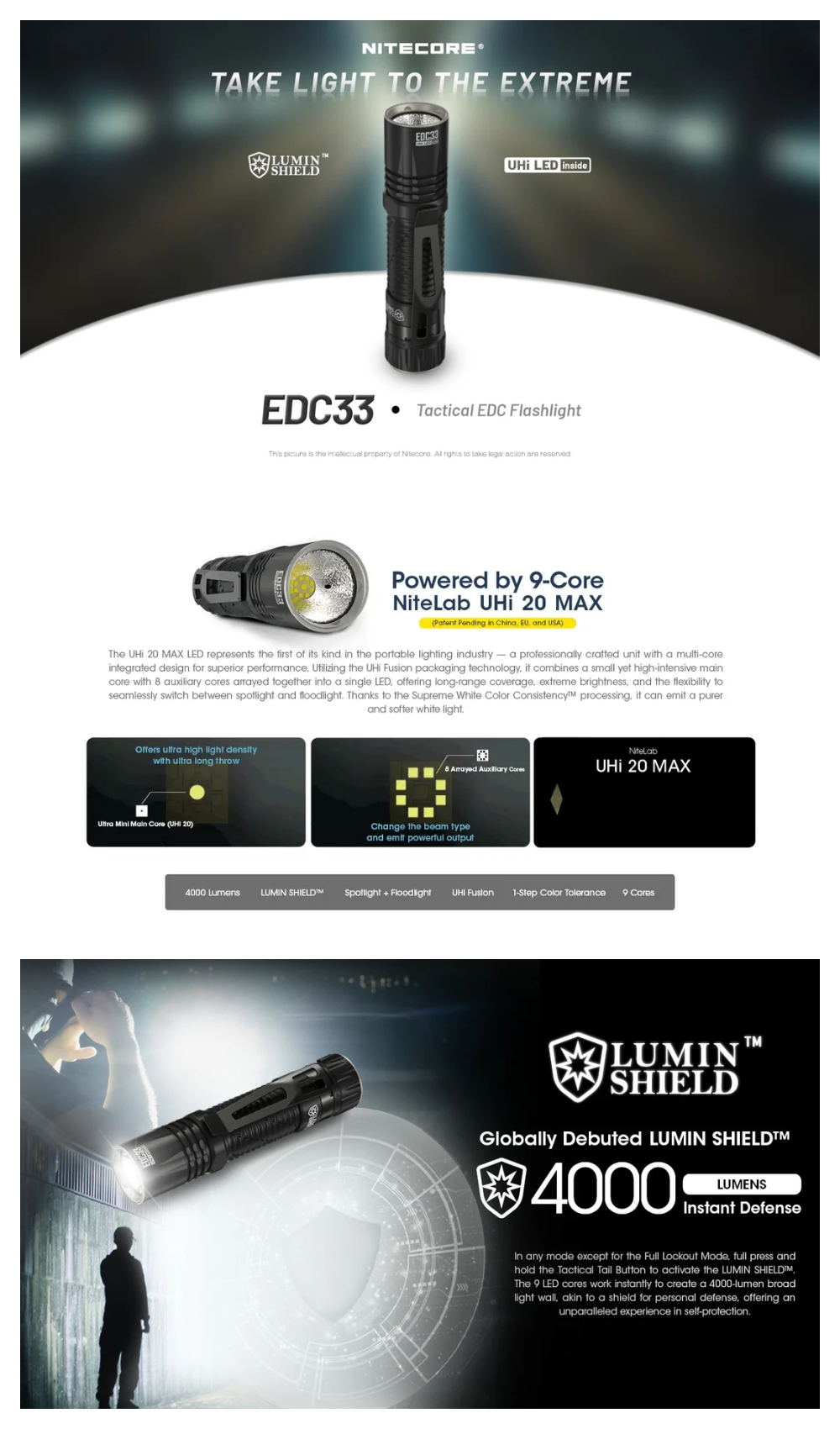 Nitecore EDC33 Torchlight 4000 Lumens | Shopee Singapore